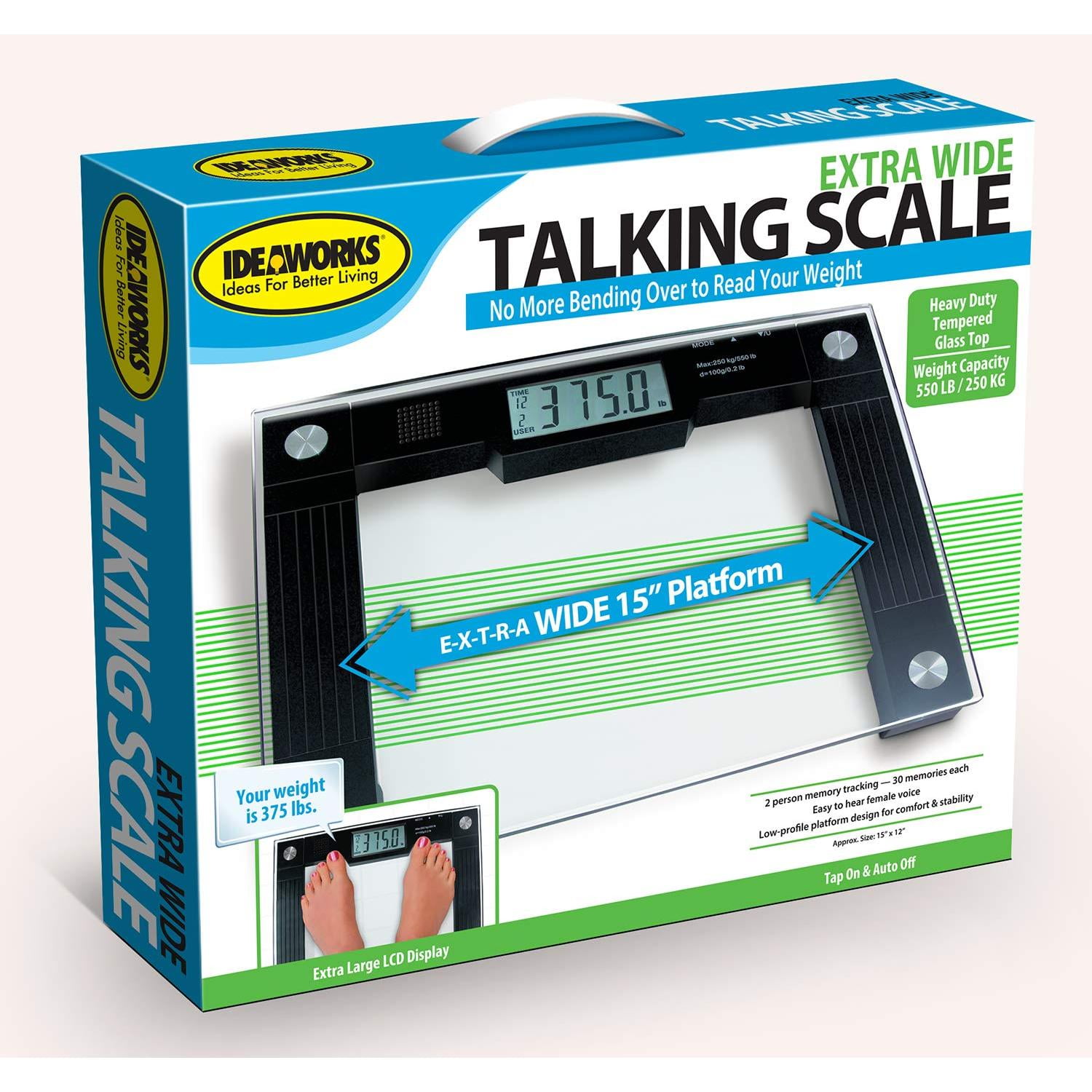 JB5824 Digital Extra Wide Talking Scale with Voice Display, 550lb Max ...
