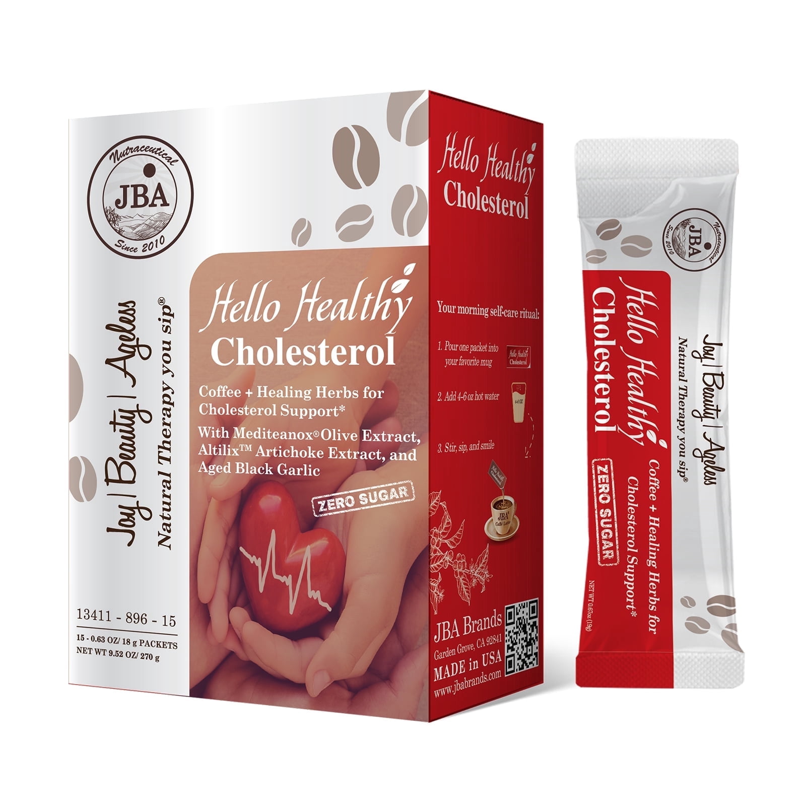 JBA Brands Hello Healthy Cholesterol, Naturally Caffeinated Instant ...
