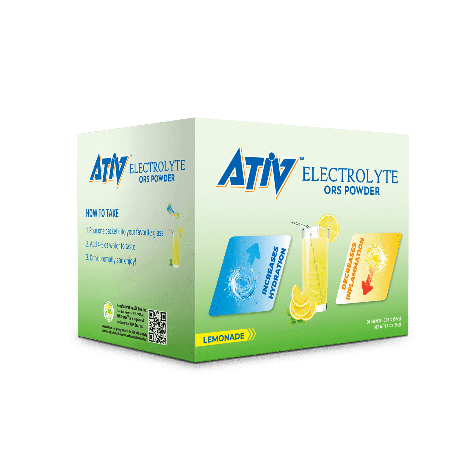 JBA Brands Lemonade Flavor -ORS Hydration Electrolyte Powder - 30 Count ...