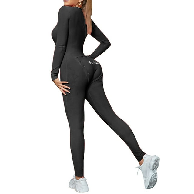 JBEELATE Women's Onesie Sleepwear V Neck Butt Button Back Flap Jumpsuit ...