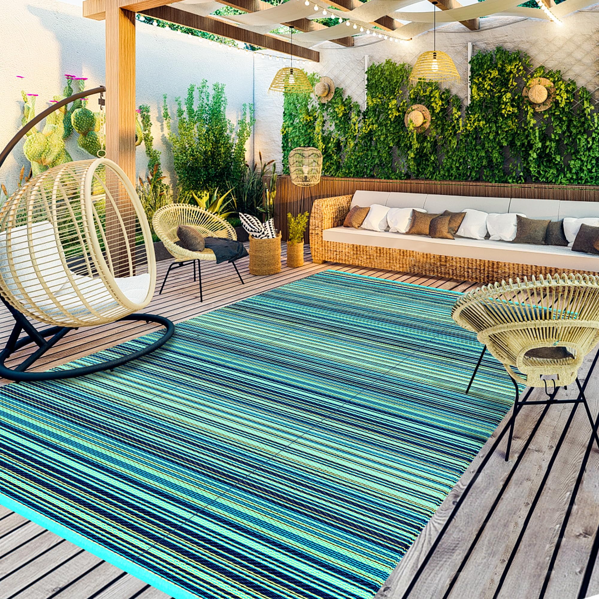 JBGO Outdoor Rug - STF9 Waterproof, Fade Resistant, Premium Recycled ...