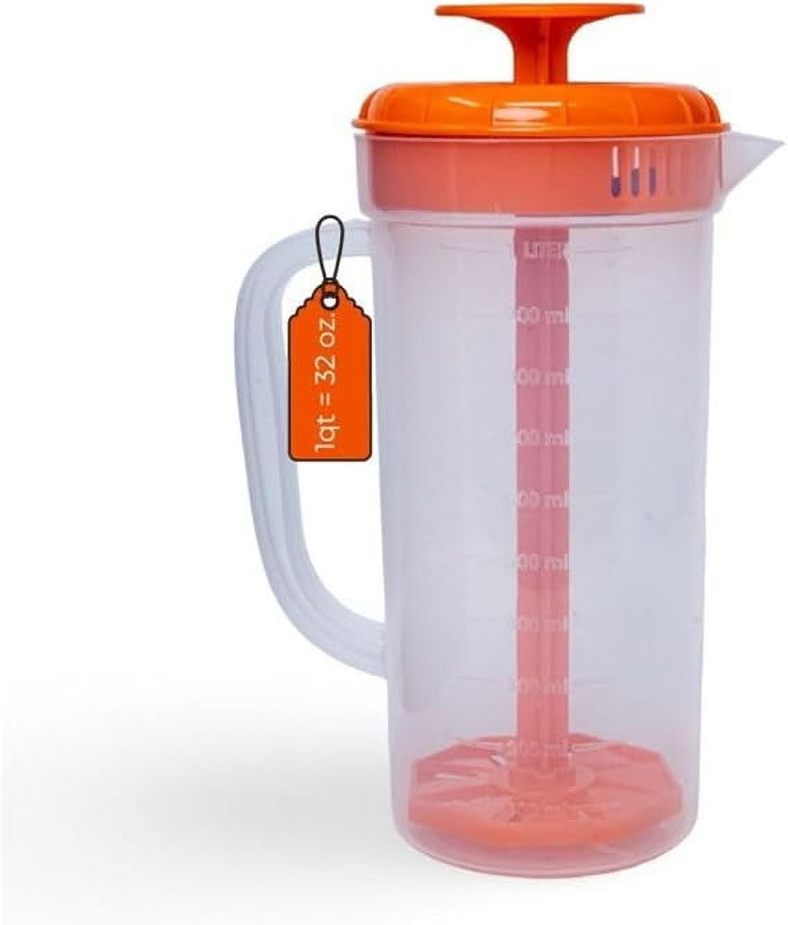 JBK 1Qt. Orange Plastic Mixing Pitcher with Plunger Lid - Walmart.com