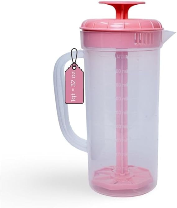JBK 1Qt. Pink Plastic Mixing Pitcher with Plunger Lid - Walmart.com