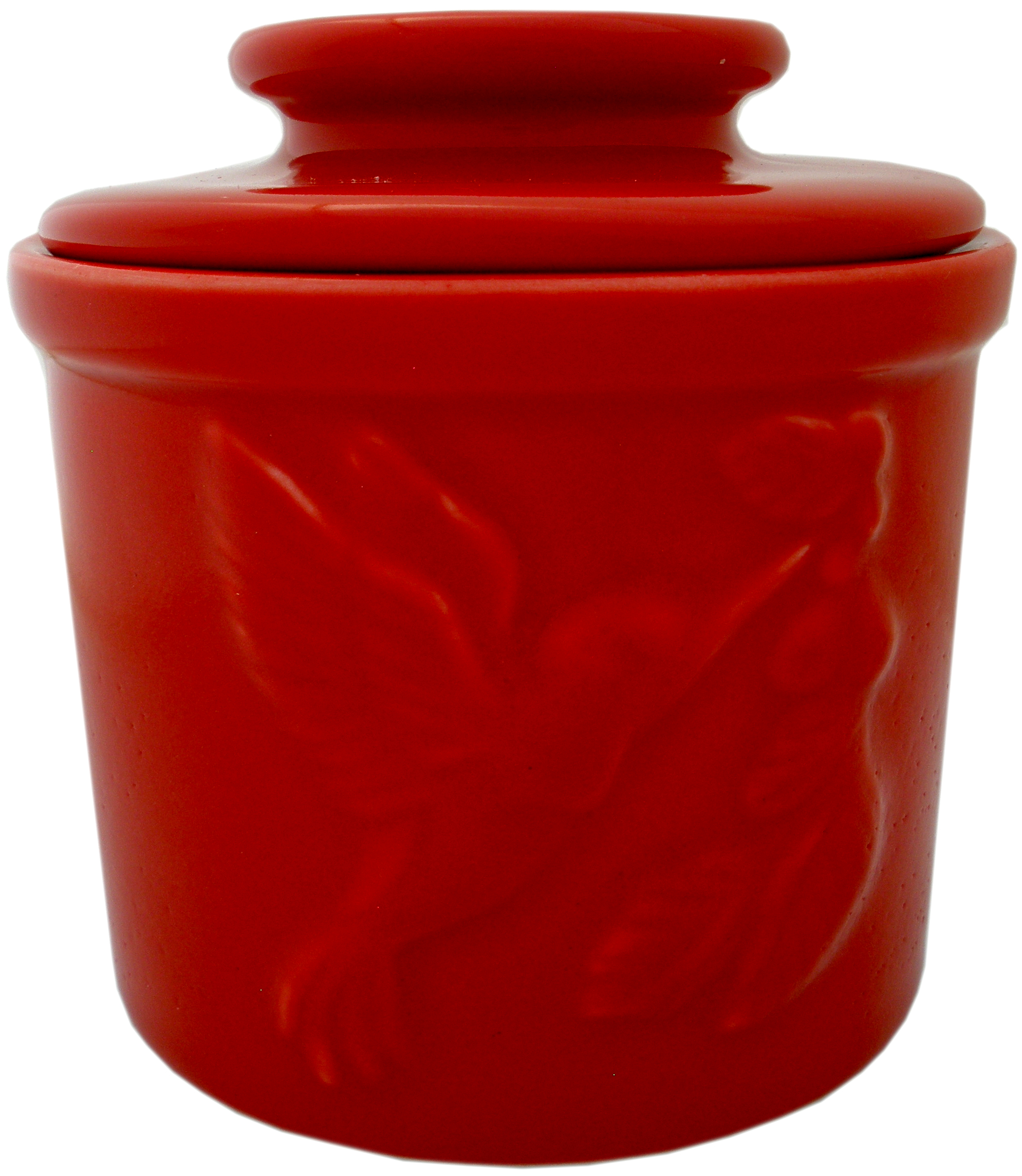 JBK Pottery Hummingbird Butter Crock - Red - Walmart.com