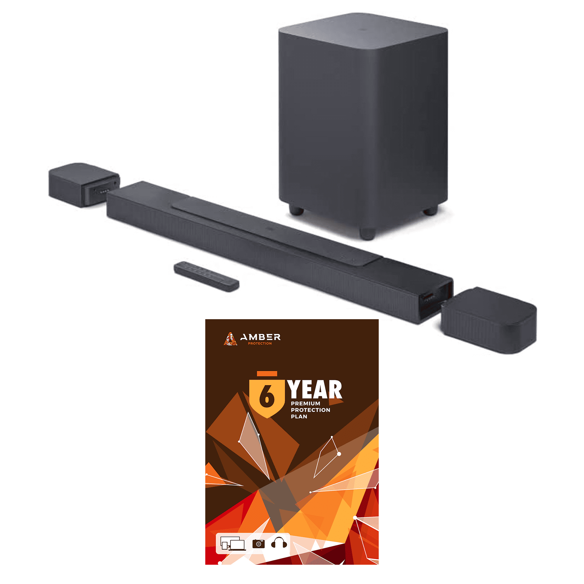 JBL BAR-700 5.1ch Soundbar and Subwoofer with Surround Speakers and 6 ...