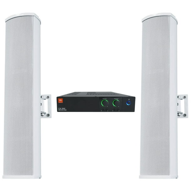 JBL CSA 280Z Commercial Amplifier+2) White Line Array Commercial Column ...