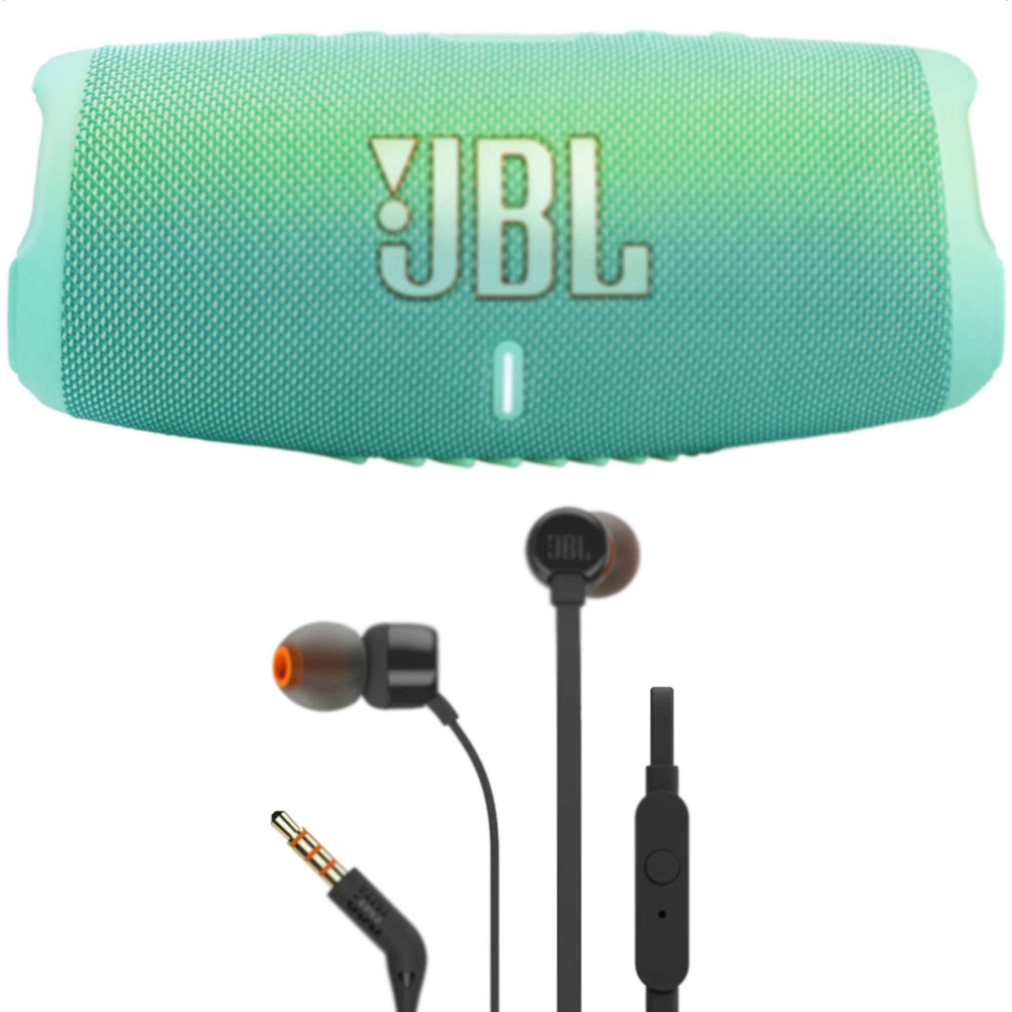 JBL Charge 5 Portable Bluetooth Speaker Teal with JBL T110 in Ear ...