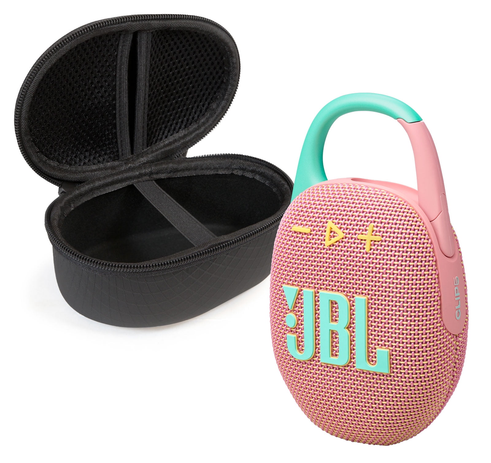 JBL Clip 5 Bluetooth Speaker and divvi! Protective Case Bundle - Pink ...