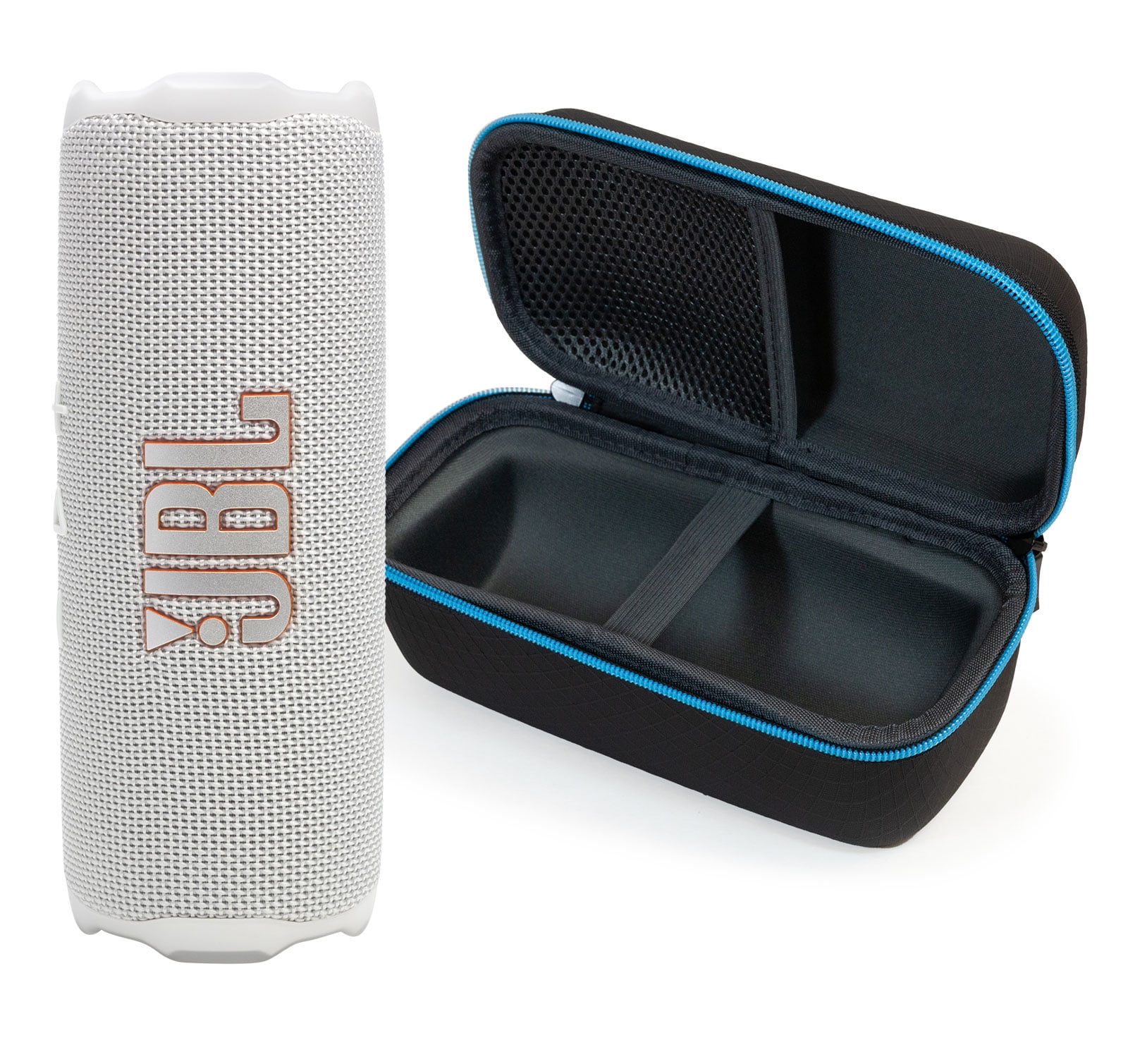 JBL FLIP 7 Bluetooth Speaker & divvi! Premium Hard Case Kit - White ...