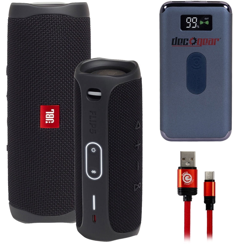 JBL Flip 5 Portable Waterproof Bluetooth Speaker (Black) Bundle with ...