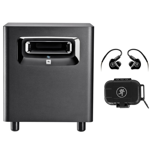 JBL LSR310S 10" 200 Watt Powered Subwoofer Studio Sub Bundle with ...