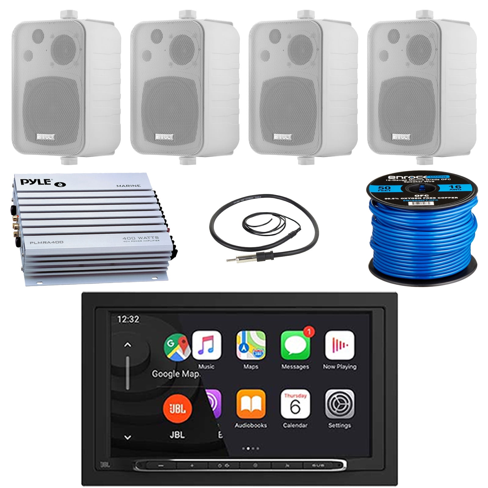 JBL Legend 700 7” Touchscreen Display Double-DIN Mechless Bluetooth AM/FM Receiver W/Wireless ...