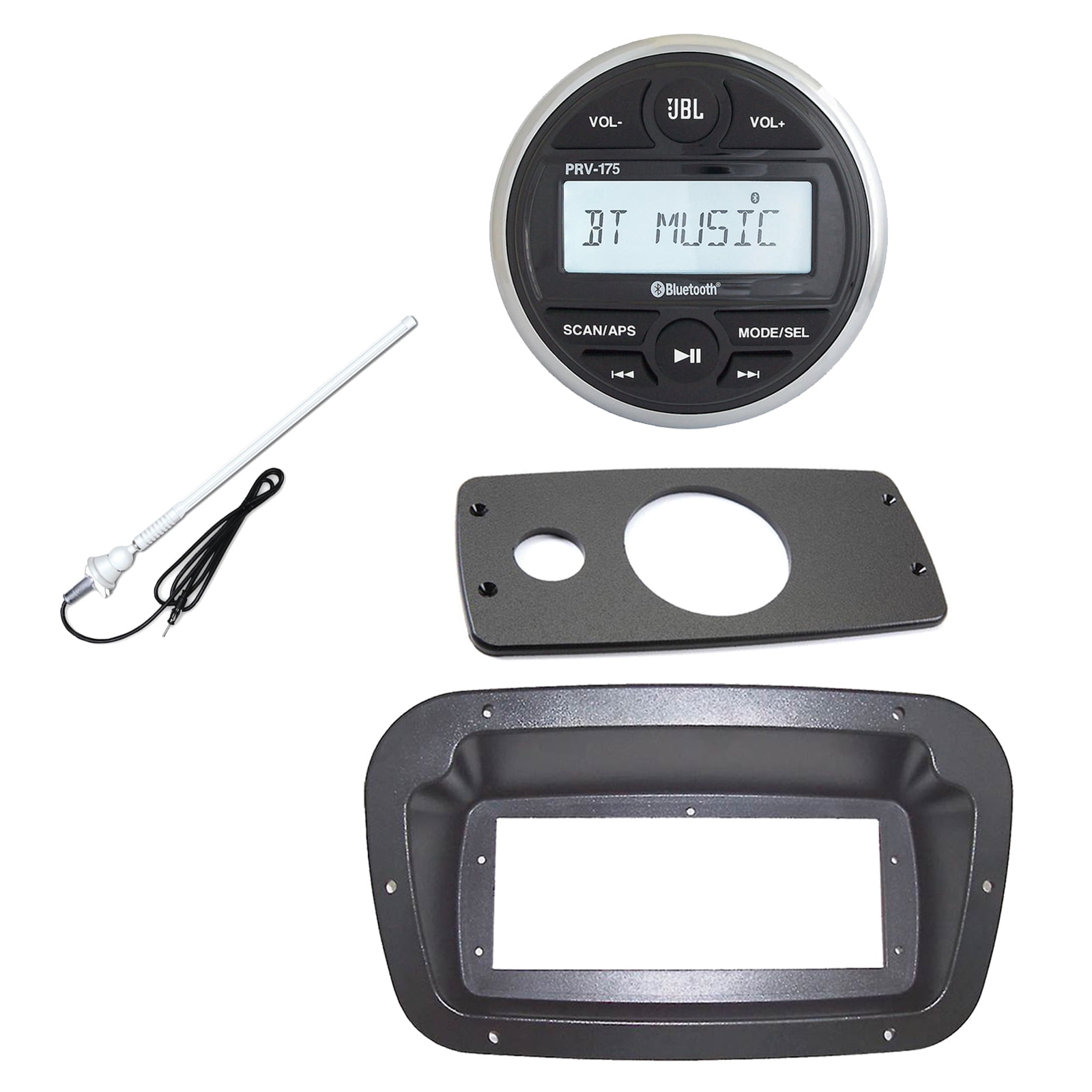 JBL PRV-175 Marine Gauge Hole Mount USB Bluetooth AM/FM Stereo Receiver ...