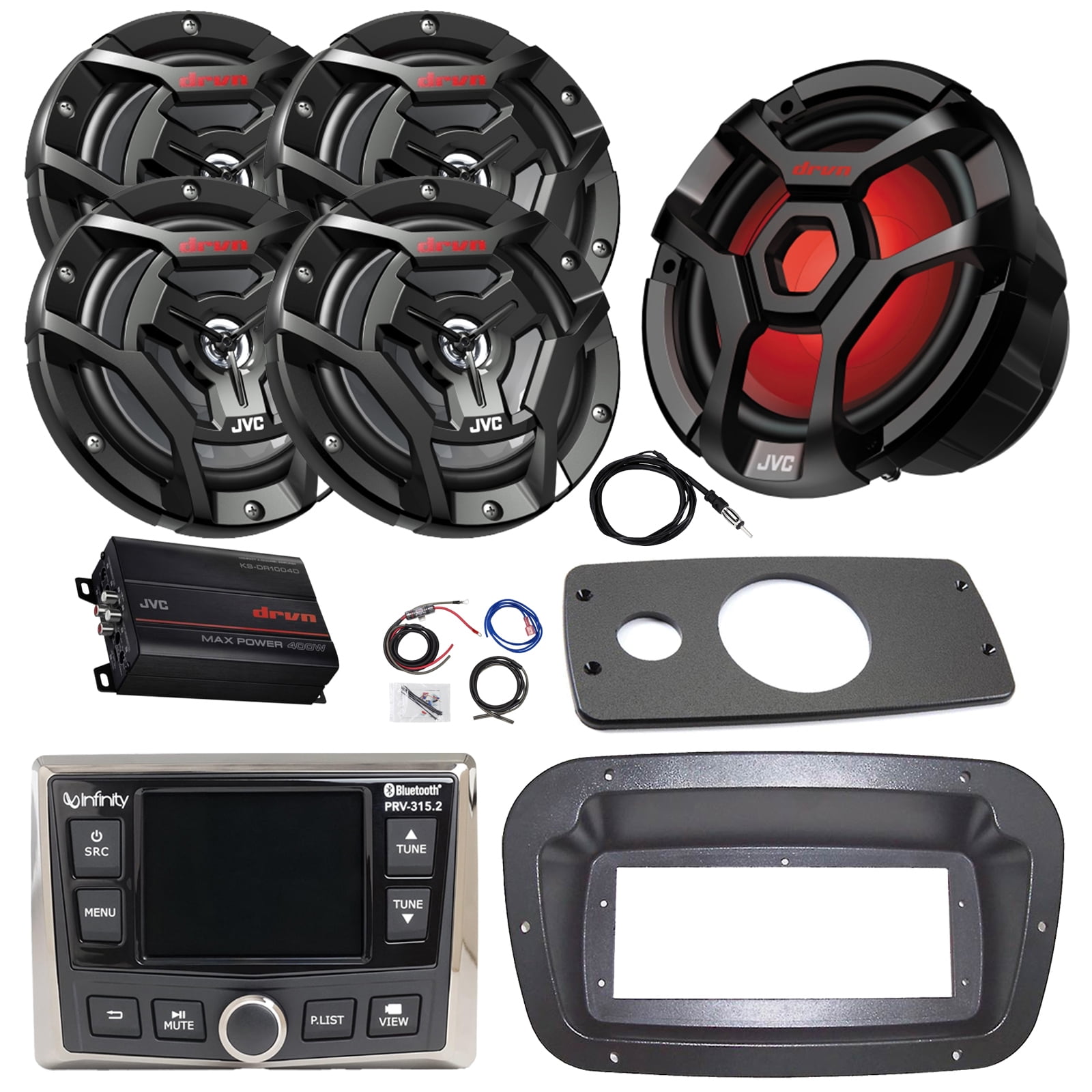 Infinity PRV315 Marine Gauge Style Bluetooth AM/FM/WB Receiver, Spa ...