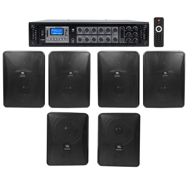 JBL Restaurant/Bar/Cafe Kit 6-Zone Amp+4) Control 28-1+2) Control 25-1 ...