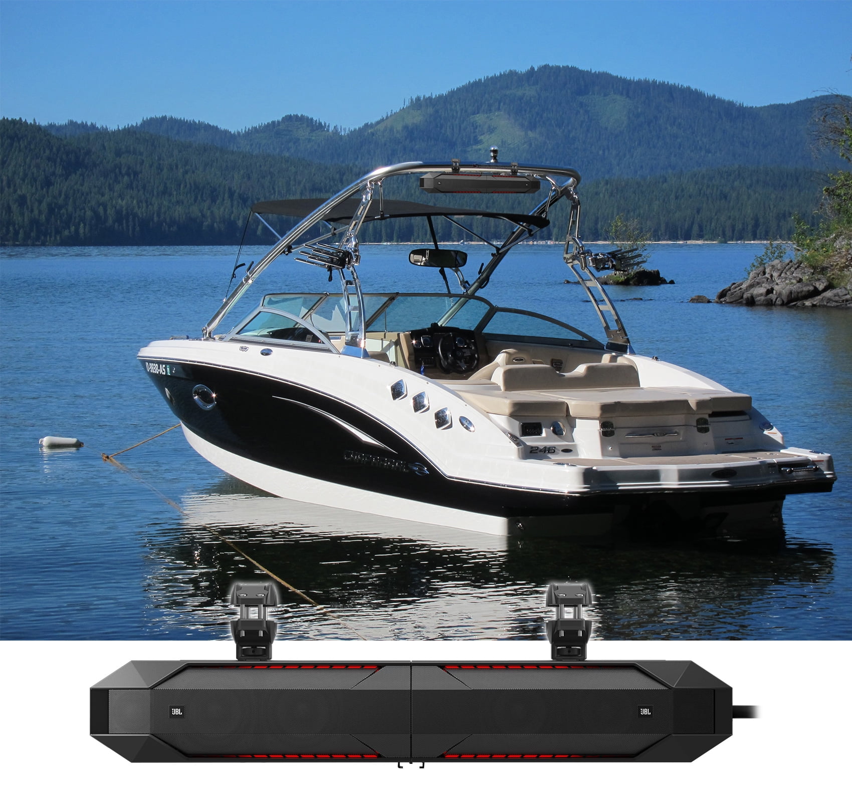JBL Stadium UB4100 Powered Bluetooth Marine Wakeboard Boat Tower Sound ...