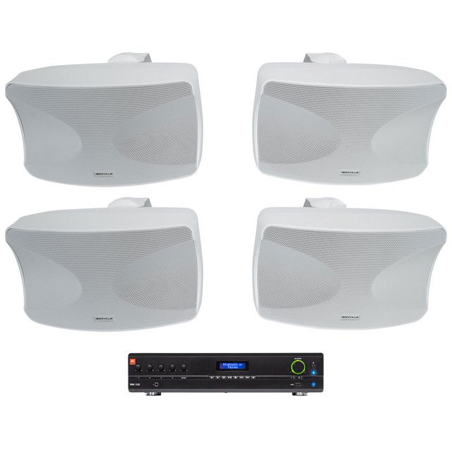 JBL VMA1120 Commercial 70v Bluetooth Amplifier+(4) Indoor/Outdoor White ...