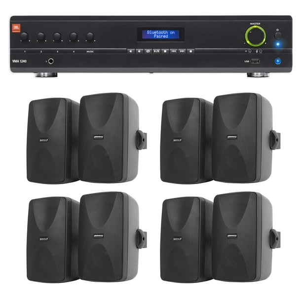 JBL VMA1240 Commercial/Restaurant 70v Bluetooth Mixer/Amplifier+8) Wall ...