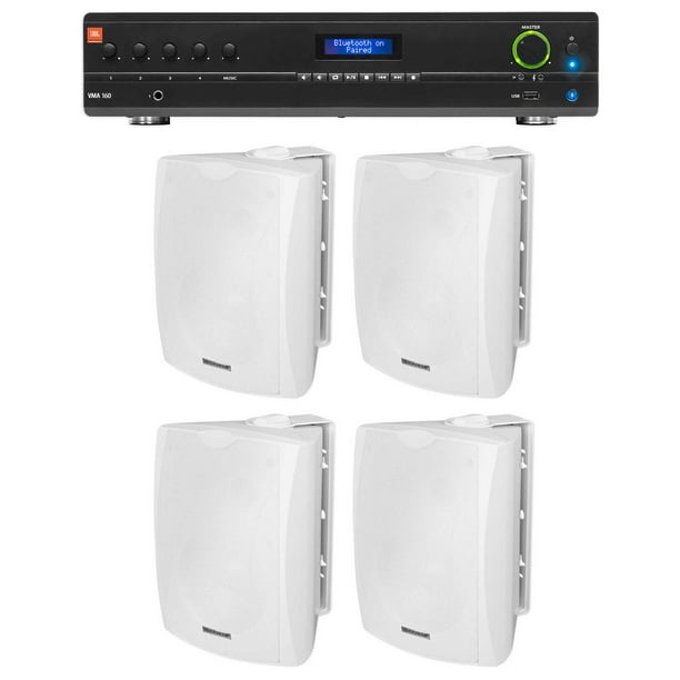 JBL VMA160 Commercial/Restaurant 70v Mixer/Amplifier+(4) White Wall ...