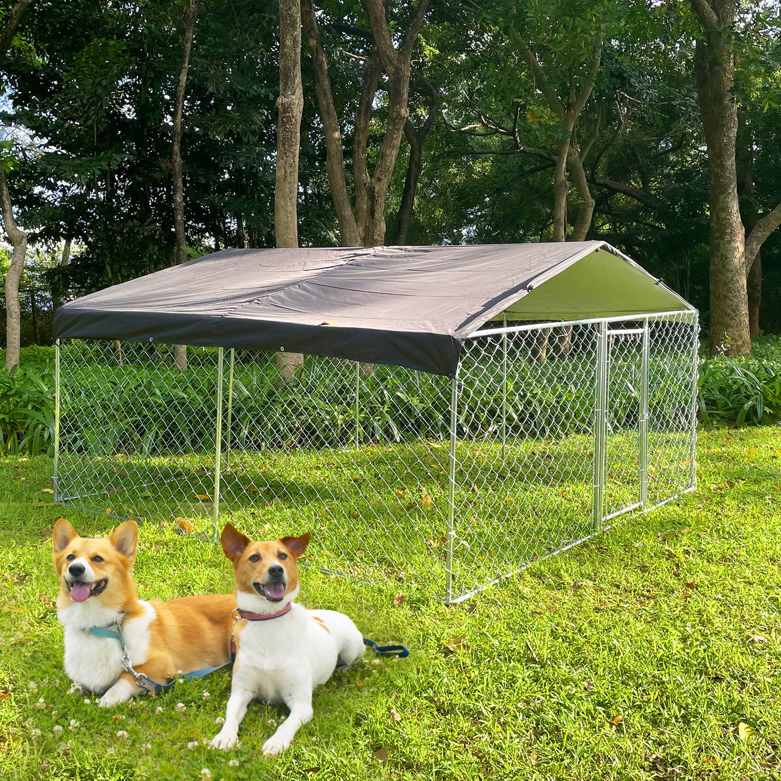 JBLCC Large Outdoor Dog Kennels Metal Dog Cage Playpen Run House Fence ...