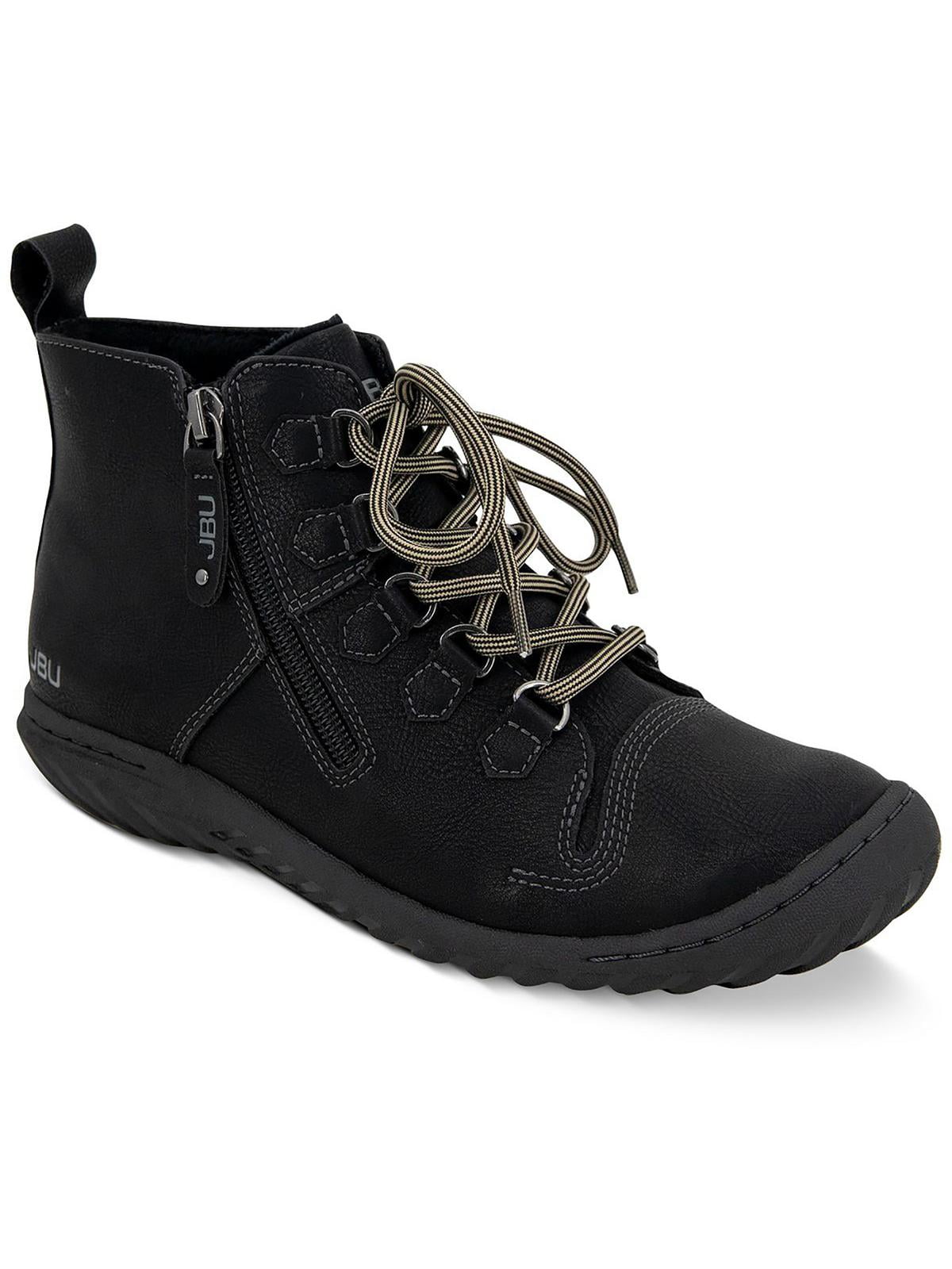 JBU by Jambu Womens Della Faux Leather Faux Fur Ankle Boots - Walmart.com