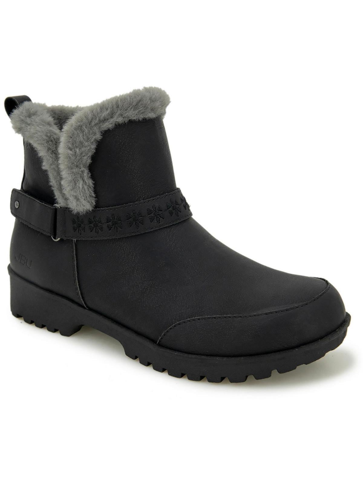 JBU by Jambu Womens Finland Faux Leather Faux Fur Ankle Boots - Walmart.com