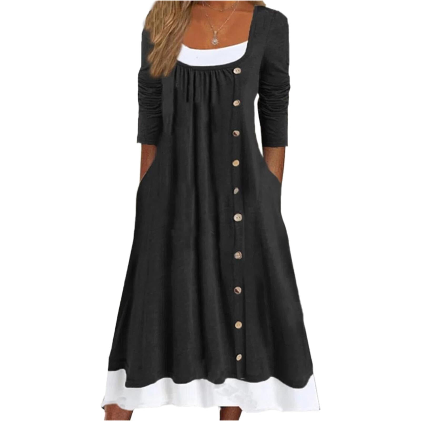 JBXKXYW Dresses For Women 2024 Women's Fashion Versatile Casual Two ...