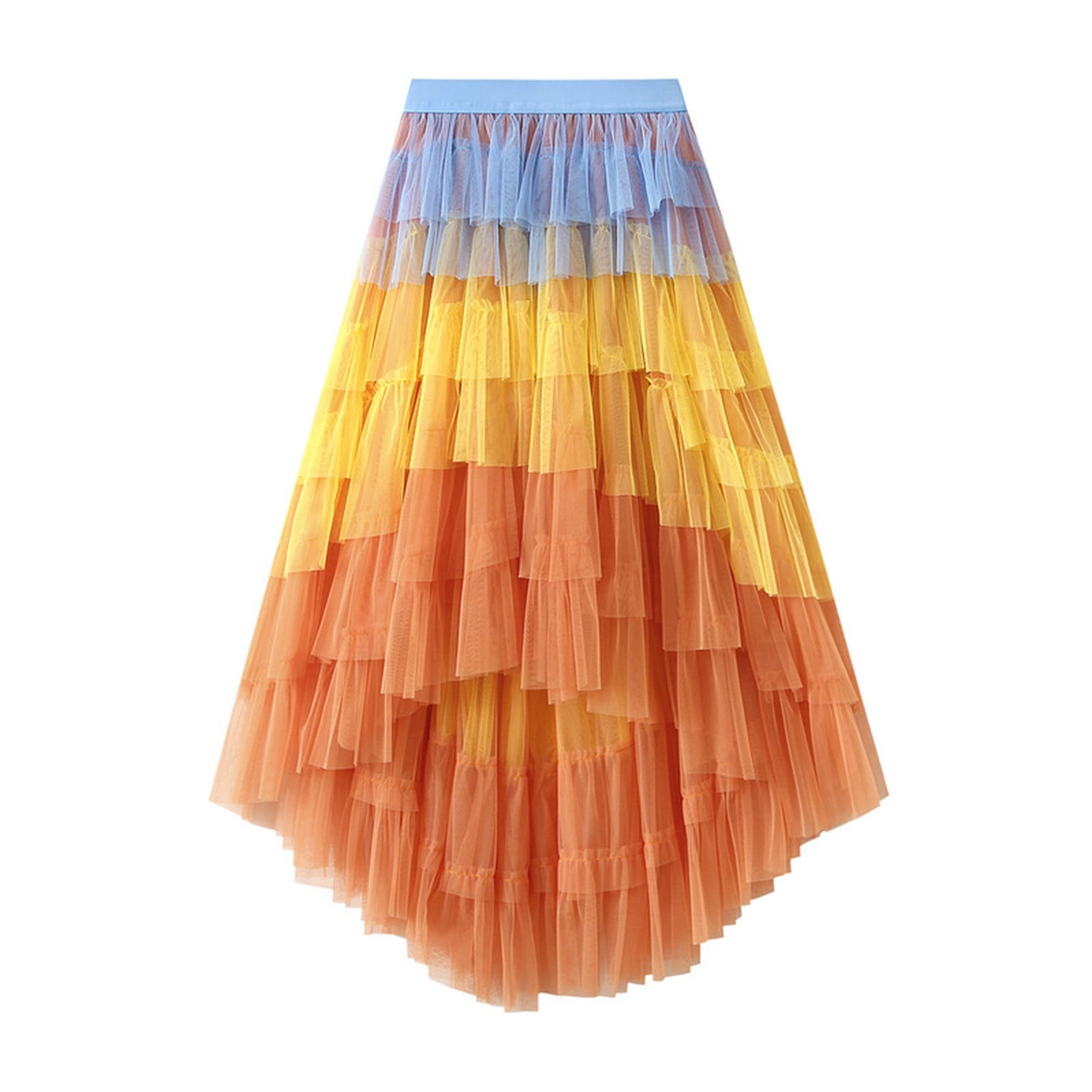 JBXKXYW Skirt Women's Tulle Skirt Ruffle Multilayer Mesh A Line Tier ...