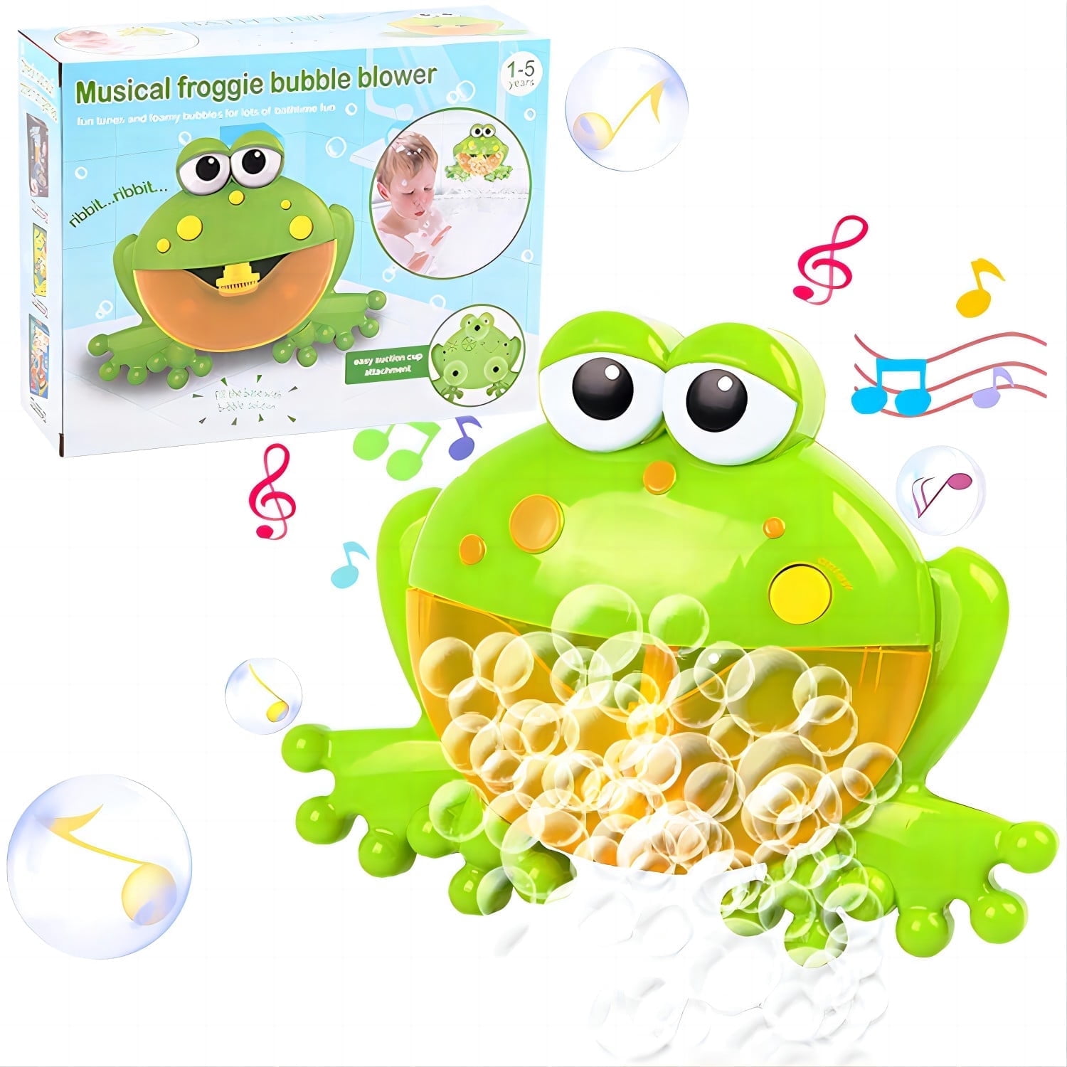 JBee Ctrl Frog Bubble Blower Bath Toy with 12 Songs for Toddlers, Kids ...