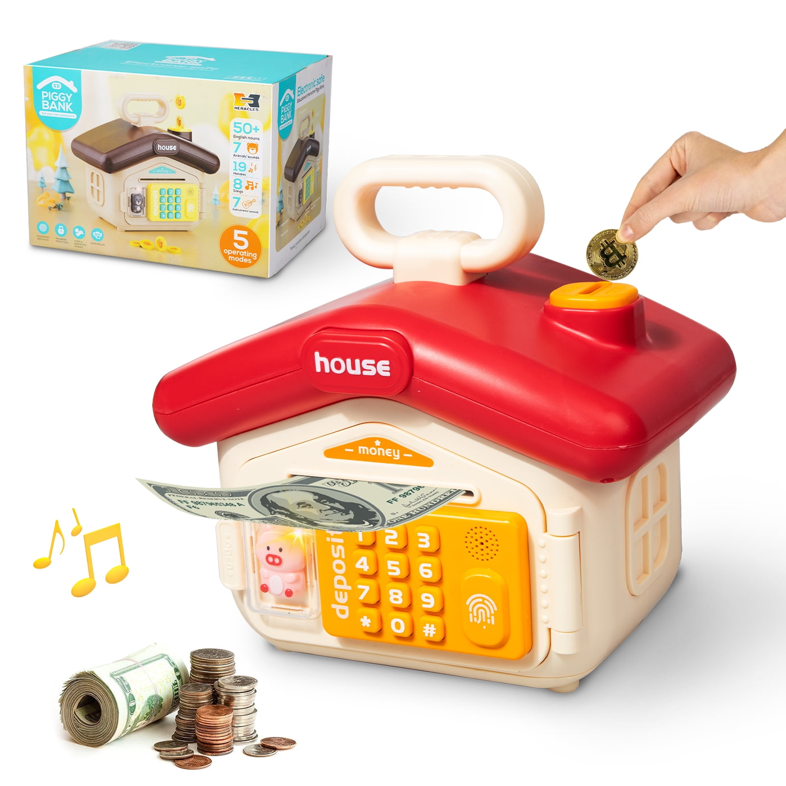 JBee Ctrl Piggy Bank for Kids Boys Girls with Password & Fingerprint ...