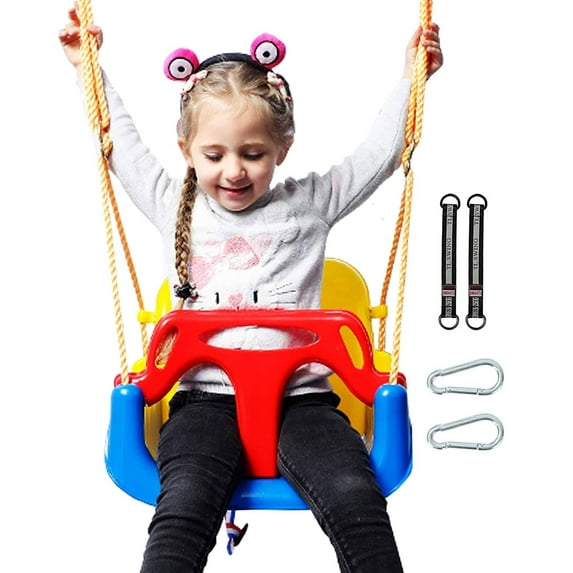 JBeeCtrl 3-in-1 Toddler Swing Seat with Hanging Strap and Hooks for ...