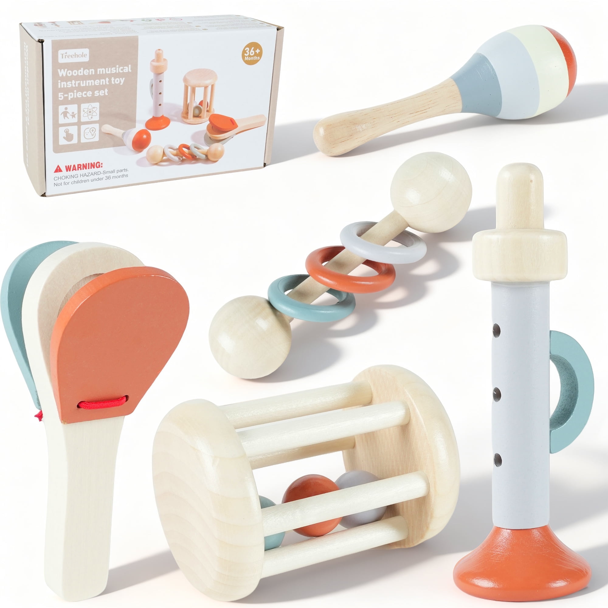JBeeCtrl Baby Musical Instruments Set Wooden Montessori Toys for ...