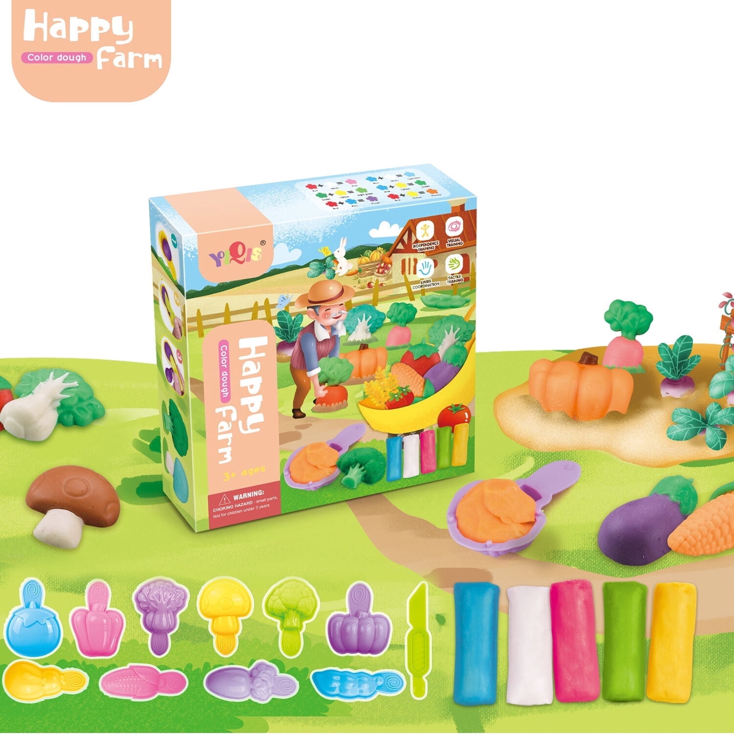 JBee Ctrl Happy Farm Play Dough Set for Kids, Creative Vegetable ...