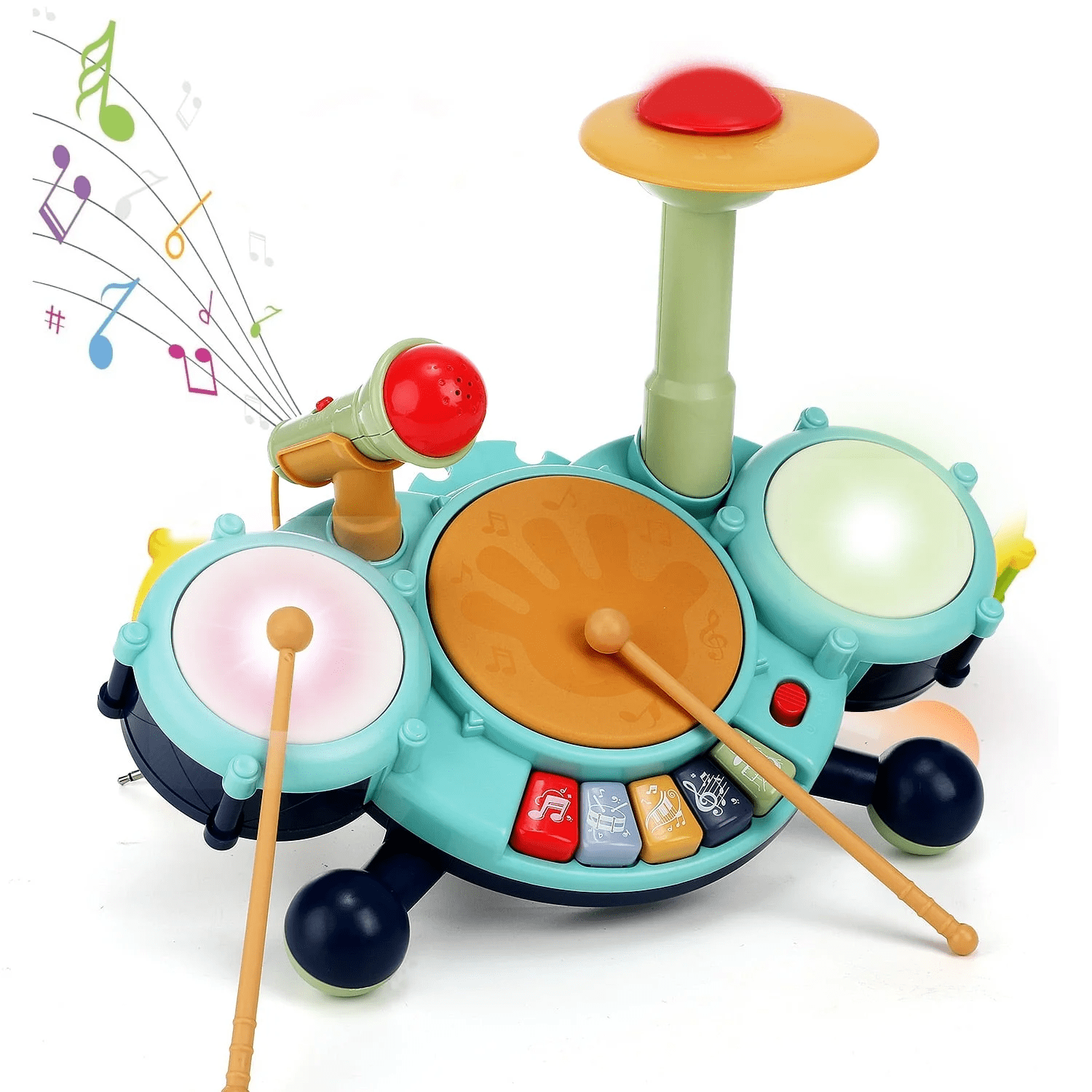 JBeeCtrl Toddler Drum Set for Kids 1-4 Kids Drum Set for 1-5 with 2 ...