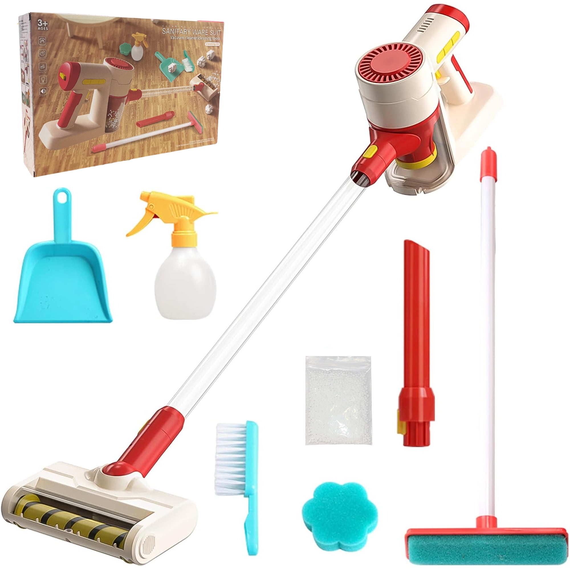 JBeeCtrl Toy Vacuum Cleaner for Kids Vacuum Set that Really Works with ...