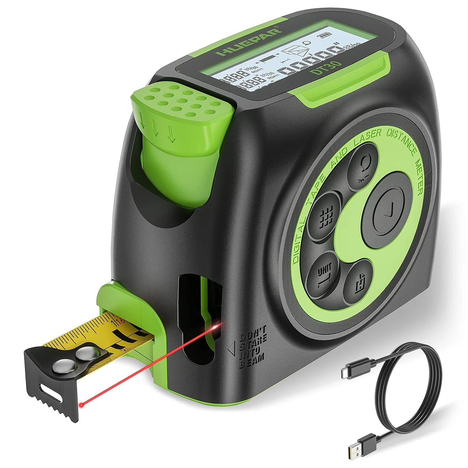 JC 2-in-1 Laser Tape Measure, 197Ft Rechargeable Laser Measurement Tool & 16Ft. Measure Tape ...