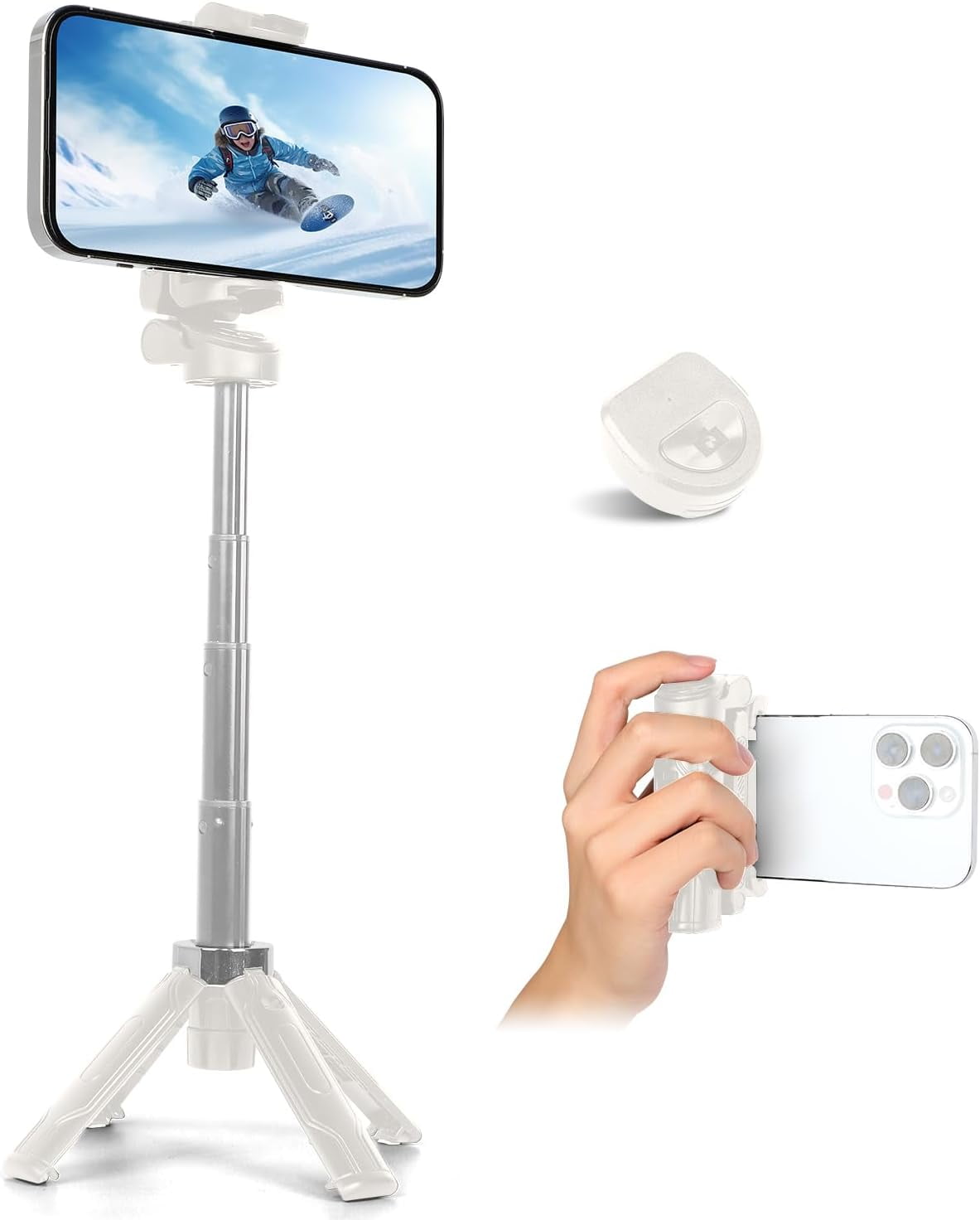 JC-25 Mini Selfie Tripod, Floor-Standing Quadripod for Taking Photos ...