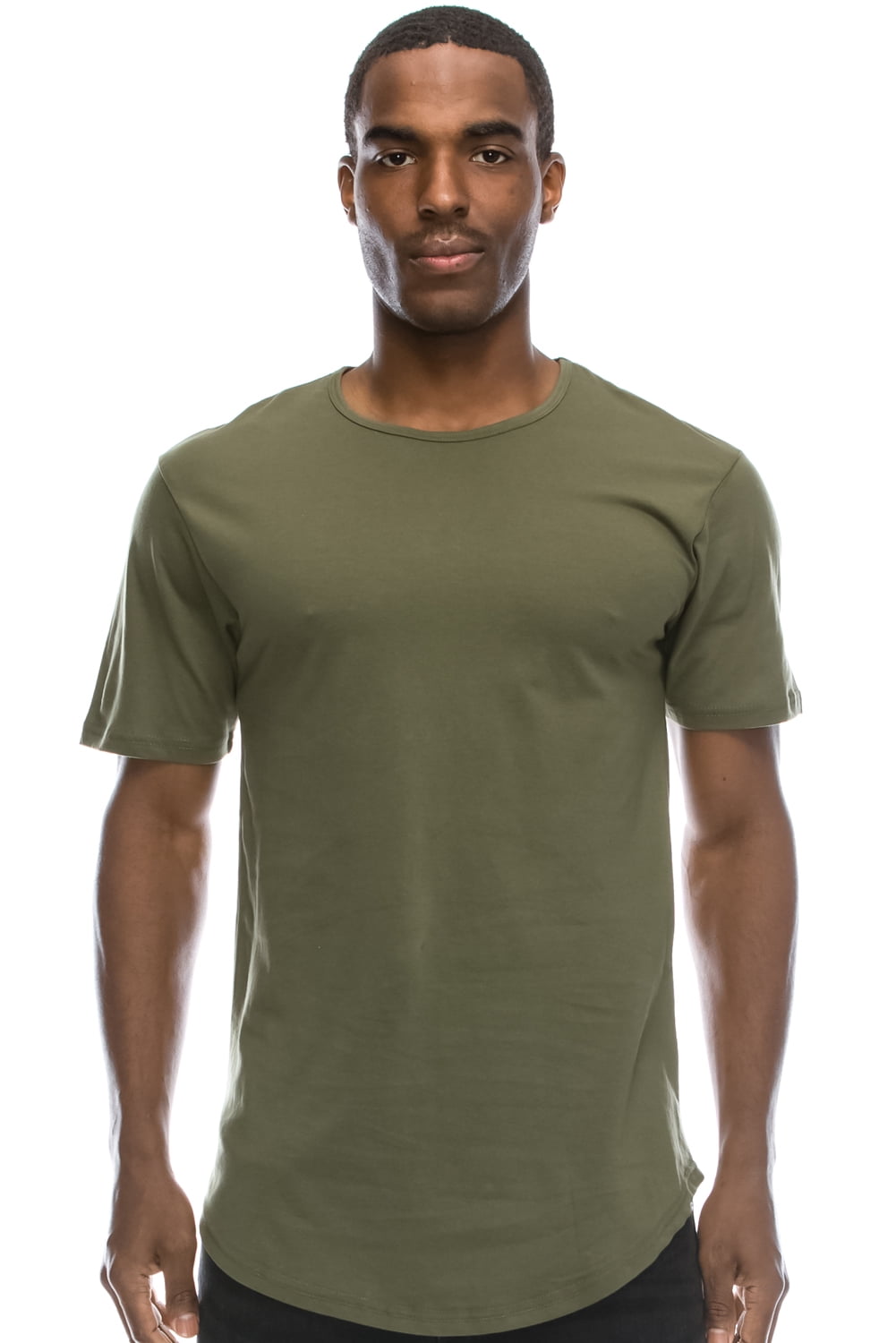 JC DISTRO Men's Hipster Cotton Elong Drop-Cut Scallop-Tail Short Sleeve ...