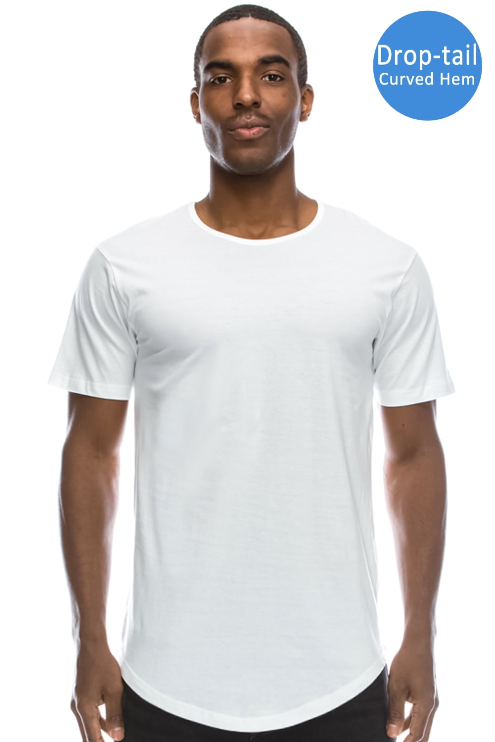 JC DISTRO Men's Hipster Cotton Elong Drop-Cut Scallop-Tail Short Sleeve ...