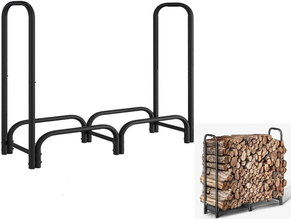 JC HUMMINGBIRD 3 Feet Outdoor Firewood Rack Steel Tubular Wood Racks ...