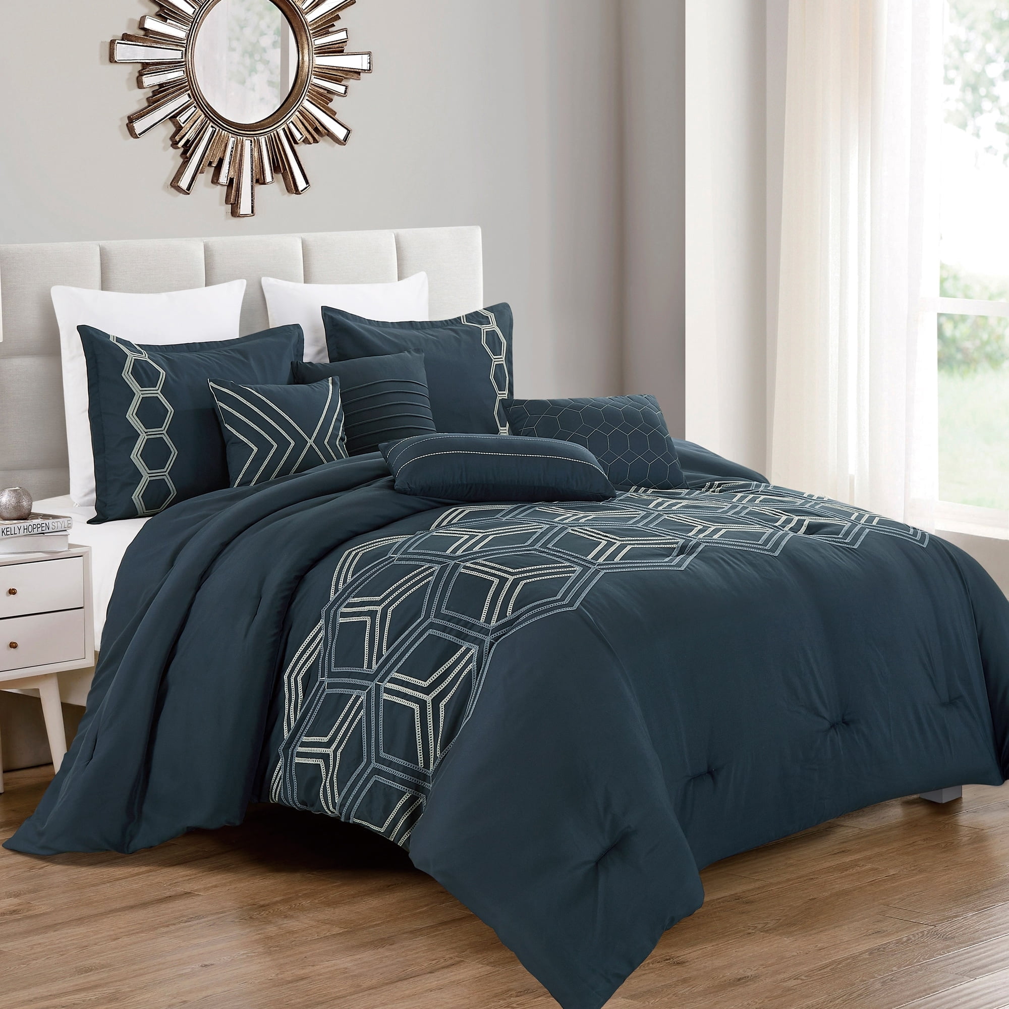JC USA Trading IDARAH Luxury 7 piece comforter set King - Cal King ...