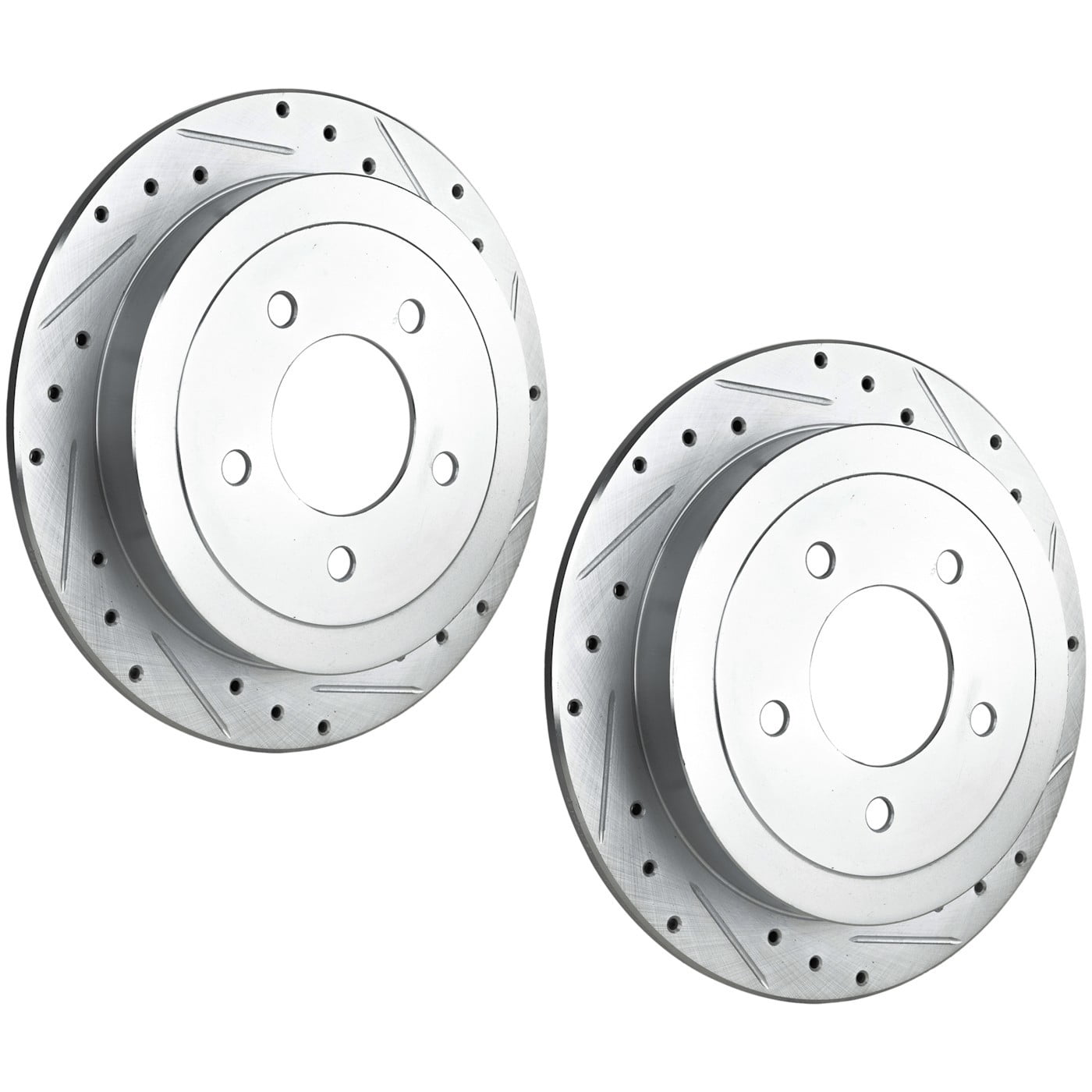 JC WHITNEY Drilled & Slotted Brake Discs Pair Set for 2002-2004 for ...