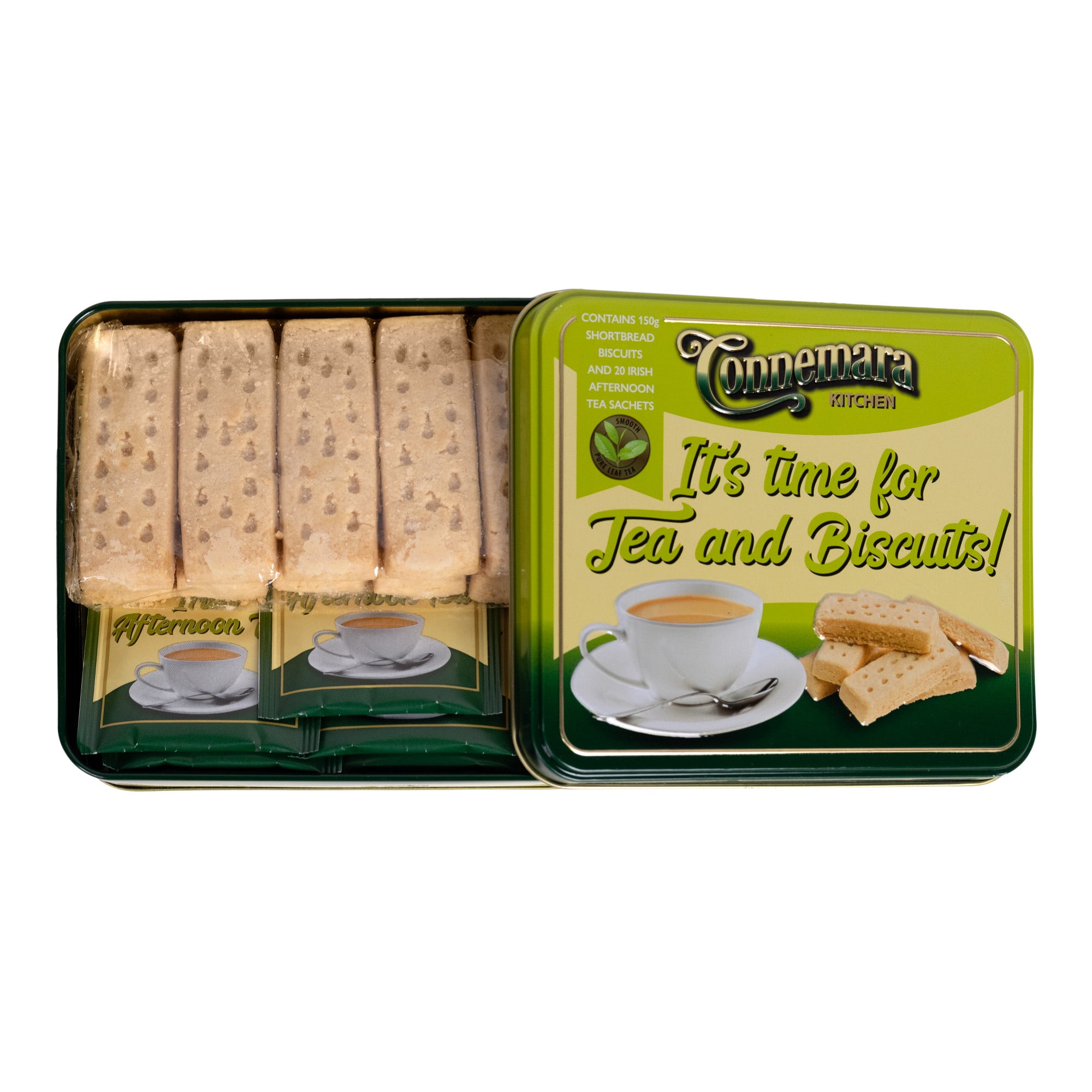 JC Walsh & Sons Connemara Irish Tea & Shortbread Biscuits Gift Set – 20 ...