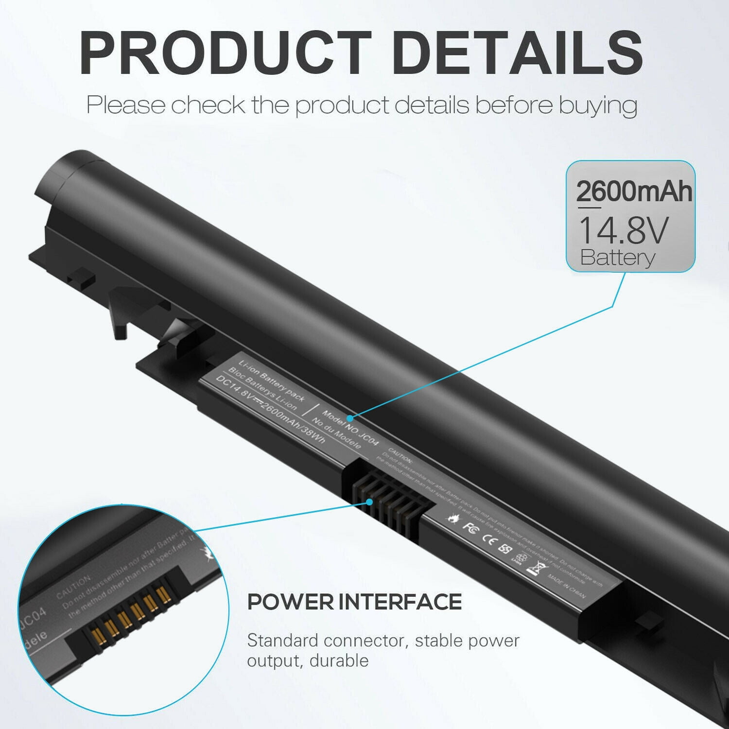JC03 JC04 Battery for HP Spare 919700-850 919701-850 15-BS000 15-BW000 ...