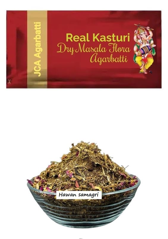 JCA Real Kasturi Fragnance AgarbattiIncense Stick with Hawan Samgri ...