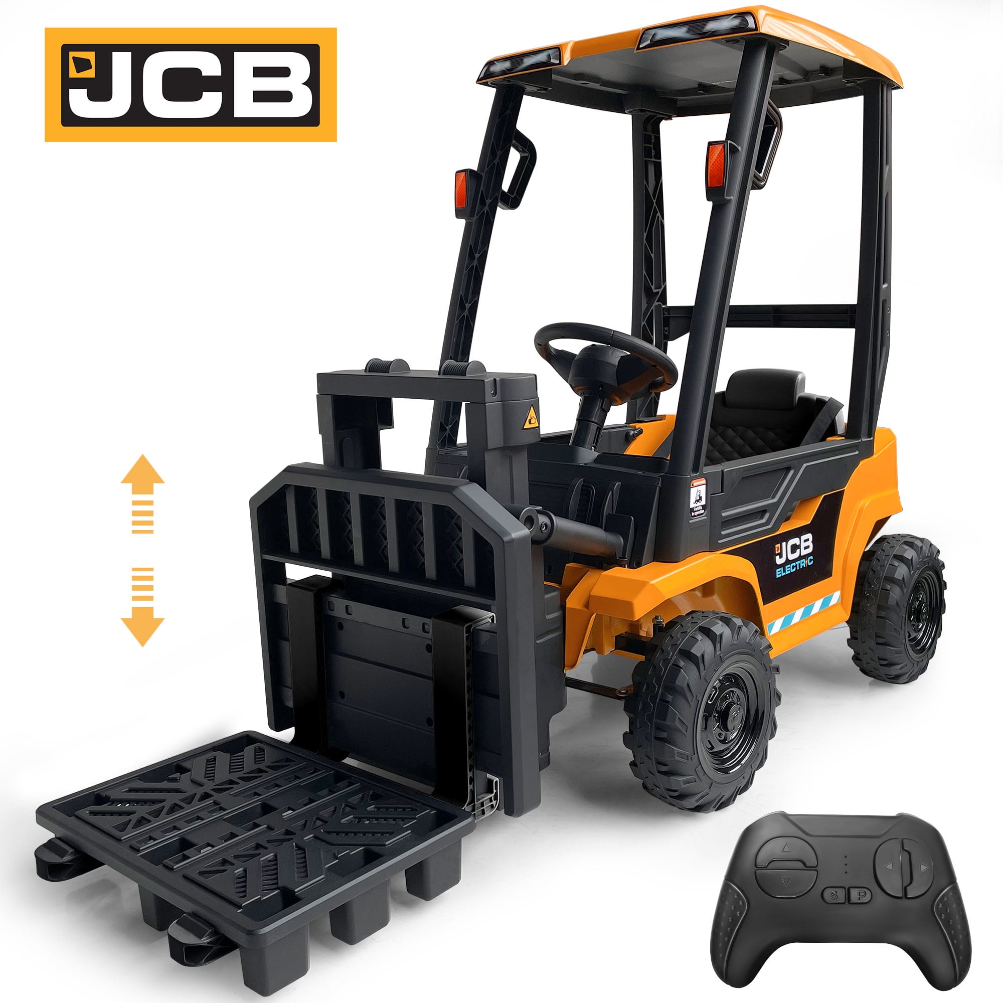 JCB 12V Battery Operated Motorized Forklift Toy Car for Kids, Ride-On ...