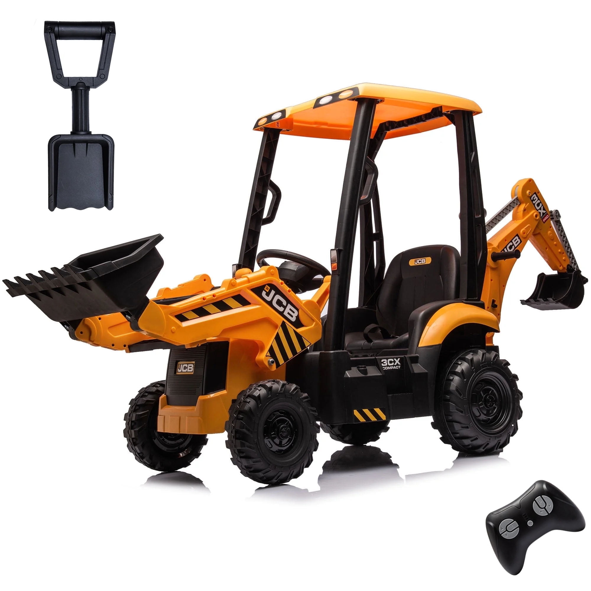 JCB 12V Ride-On Excavator & Bulldozer, Motorized Construction Toy for ...