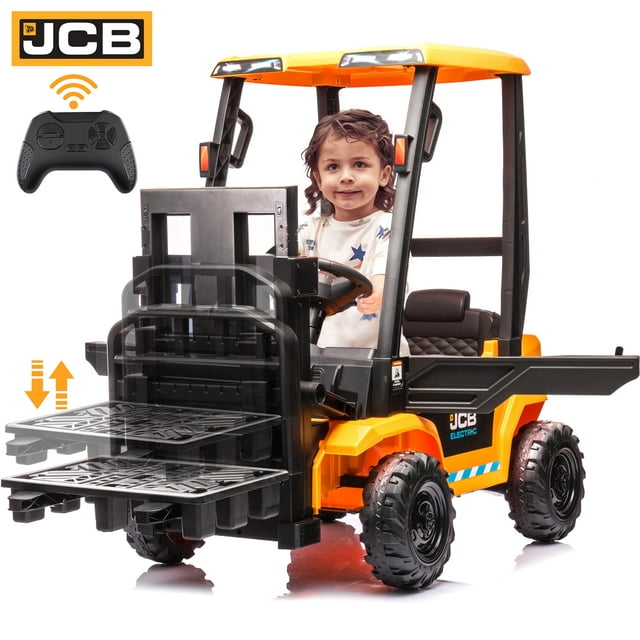 JCB 12V Kids Ride-On Forklift, Remote Control, 3 Speed, for Boys ...