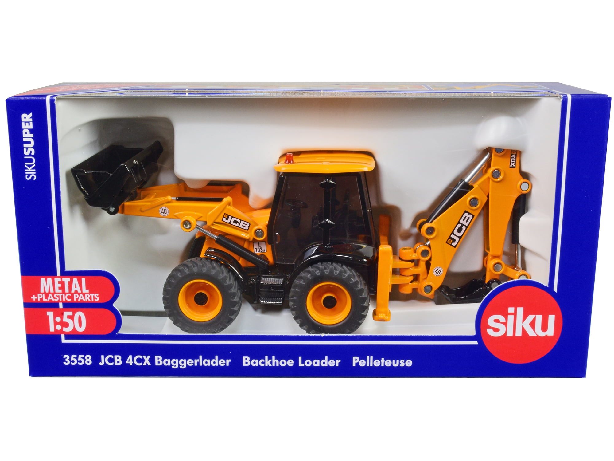 JCB 4CX Back Hoe Loader Yellow 1/50 Diecast Model by Siku - Walmart.com