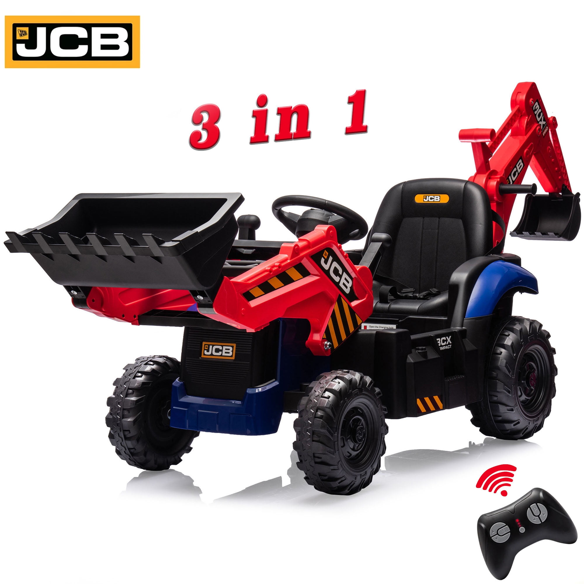 JCB Excavator Ride On & Bulldozer, 24V Battery Powered Construction ...